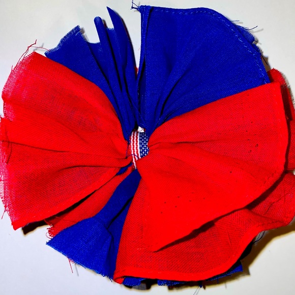 Hand Crafted | Accessories | Patriotic Messy Shredded Hair Bow | Poshmark